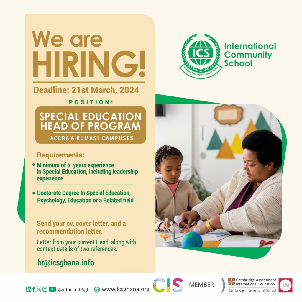 WE ARE HIRING - SCIENCE AND MATHS TEACHER - International Community School