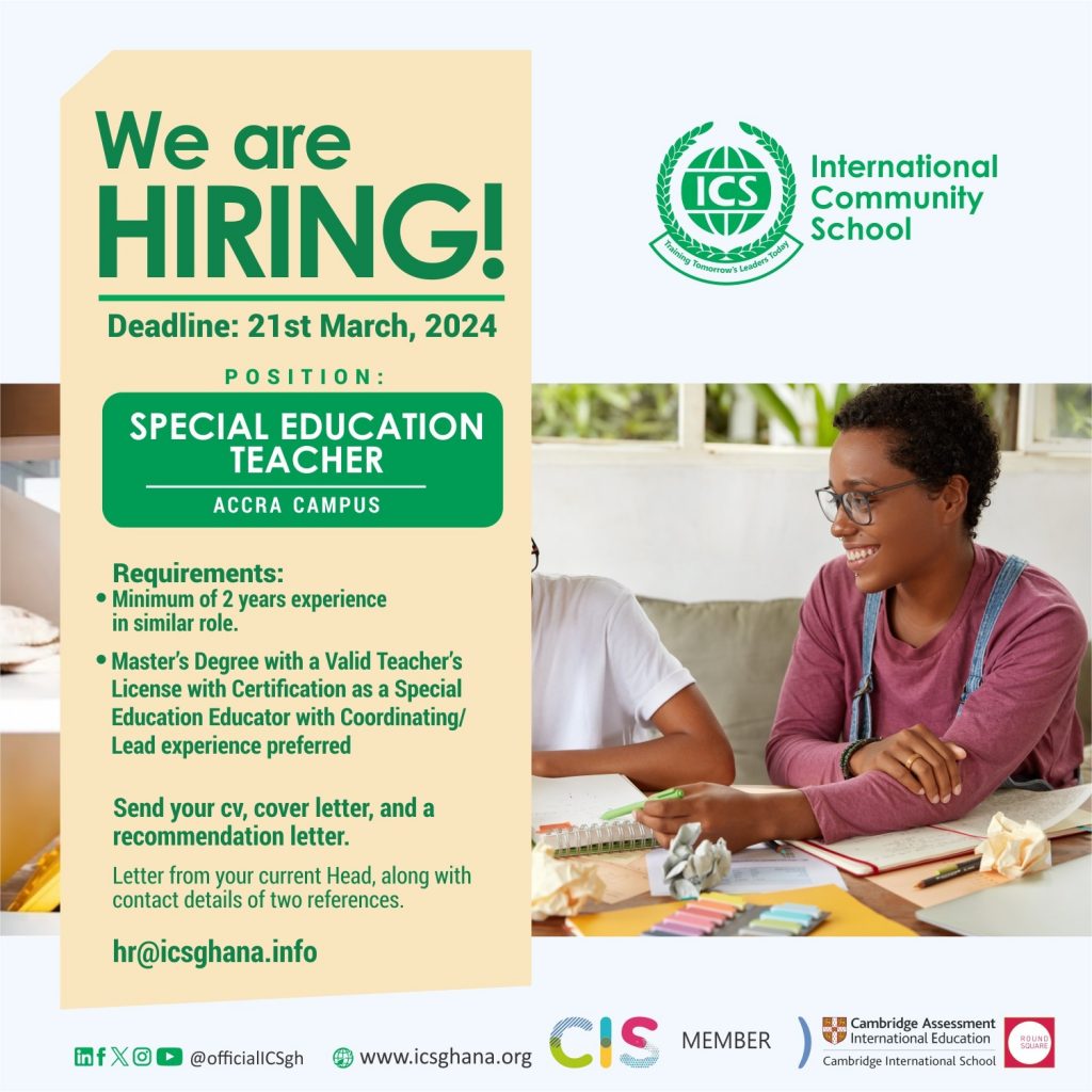 We are hiring a Special Education Teacher - International Community School